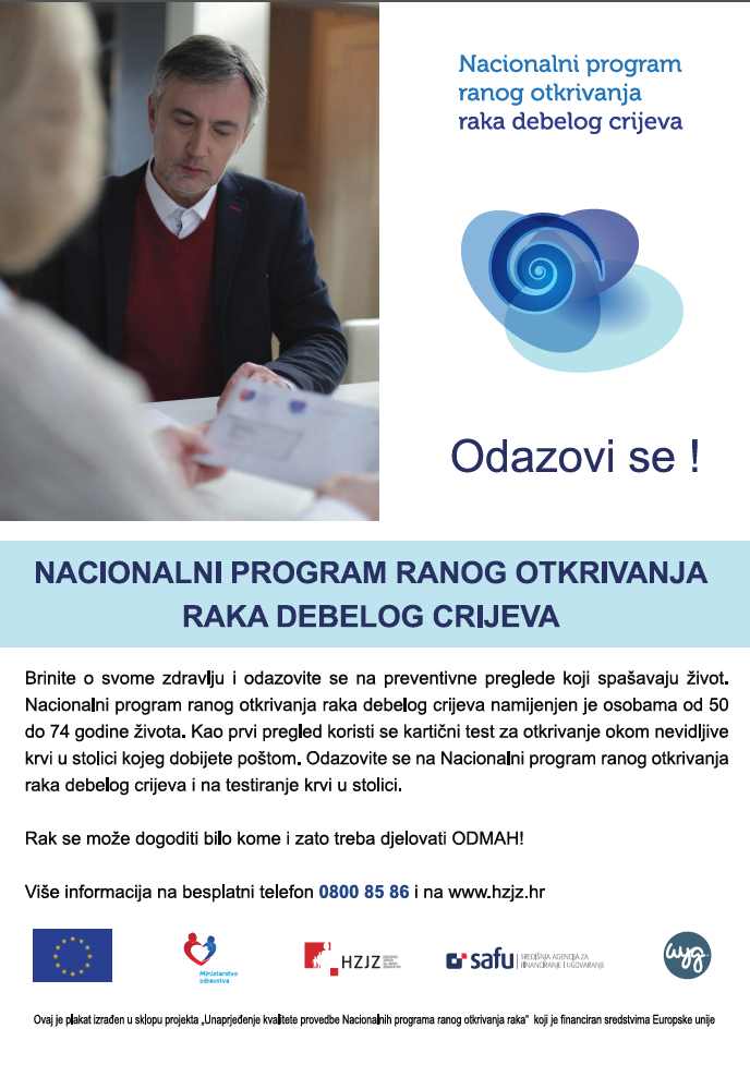 Promotivni plakat Nacionalni program ranog otkrivanja raka debelog ...
